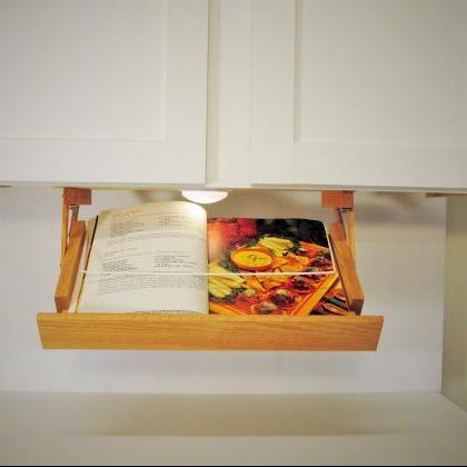 Ultimate Kitchen Storage Under Cabinet Lighted Cookbook Holder, Kitchen ...